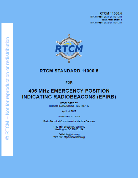 RTCM Standard 11000.5 Amendment 1 has been published and is now availa ...