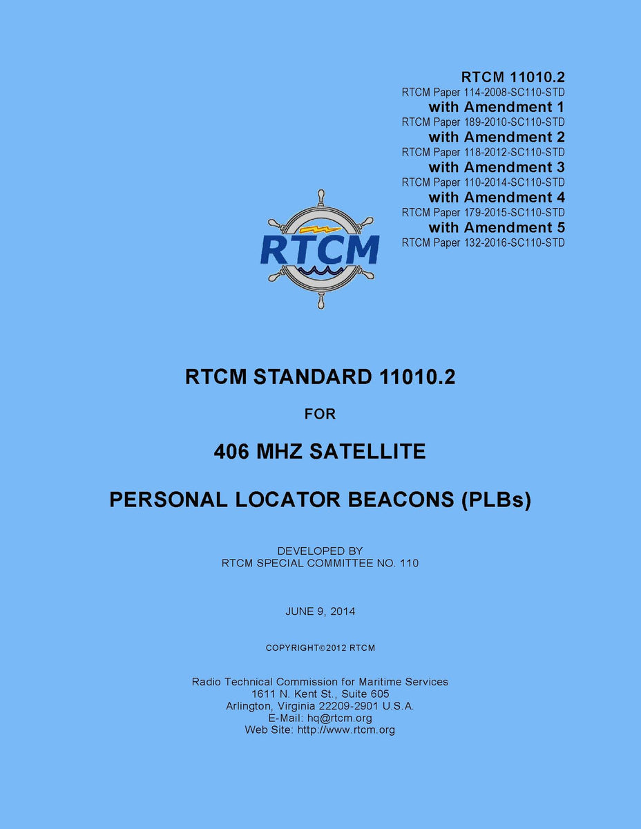 RTCM 11010.3 Standard for 406 MHz Satellite Personal Locator Beacons ...